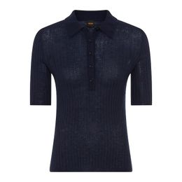 BOSS Orange Damen BOSS Orange Kurzarmpullover &raquo;Fugano Premium Damenmode&laquo; aus Schurwollmischung blau XS