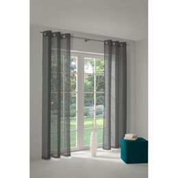 WIRTH Vorhang &raquo;LORCA&laquo; &Ouml;sen 1 Stk. tlg. schwarz Obermaterial: 66% Polyester, 34% Baumwolle 150cm, &Ouml;sen, 132cm