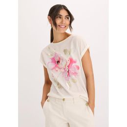 bonprix Damen bonprix T-Shirt lockere Passform, mit Satin-Einsatz, &auml;rmellos rosa 48/50 (XL)