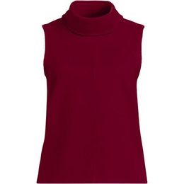LANDS' END Softes &auml;rmelloses Jersey-Rollkragenshirt f&uuml;r Damen, Damen, size: regular, Rot, Baumwolle/Polyester/Baumwoll-Mischung, by Lands' End