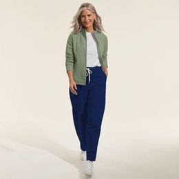 LANDS' END Serious Sweats High Waist Barrel-Jeans f&uuml;r Damen in Petite-Gr&ouml;&szlig;e, Damen, size: petite, Blau, Baumwoll-Mischung/Polyester-Mischung, by Lands' End