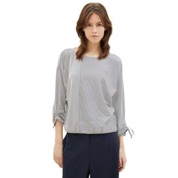 Tom Tailor Denim Damen Tom Tailor Denim 3/4-Arm-Shirt in feiner Rippoptik blau XS (34)