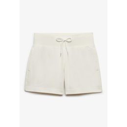 Superdry Damen Shorts &raquo;STUDIOS SWEAT SHORT&laquo; Slim Fit, mit Tunnelzug, aus Baumwolle und Jersey, unifarben wei&szlig; L, N-Gr