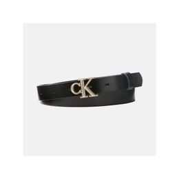 Calvin Klein Damen Lederg&uuml;rtel &raquo;ROUND CK 2COLOR BUCKLE SMOOTH 25&laquo; Regular fit und gr&ouml;&szlig;enverstellbar schwarz 110