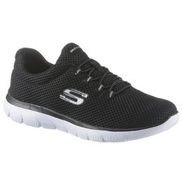 Skechers Damen Slip-On Sneaker &raquo;Summits&laquo; Slipper, Freizeitschuh, Komfortschuh mit gepolstertem Schaftrand schwarz 38