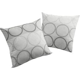WIRTH Dekokissen &raquo;Zirbello&laquo; Kissenh&uuml;lle ohne F&uuml;llung, 2 St&uuml;ck grau Baumwolle, Polyester B/L: 40cm x 40cm, 2 Stk.
