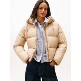 Tommy Jeans Damen Steppjacke &raquo;TJW HOODED PUFFER JACKET&laquo; mit Kapuze beige L (40)
