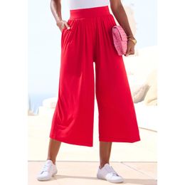 Lascana Damen Lascana Culotte &raquo;mit extra weitem Bein aus luftig-leichter Viskose&laquo; bequeme Schlupfhose mit modischen Falten, Strandhose, Sommerhose 