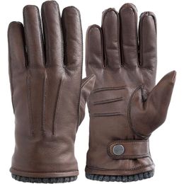 Pearlwood Damen Pearlwood Lederhandschuhe &raquo;Newton&laquo; leichte Vintage Optik durch Waxfinish braun 9