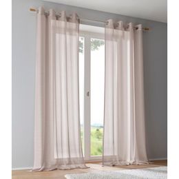 Kutti Vorhang &raquo;Vinola&laquo; &Ouml;sen 1 Stk. tlg. &Ouml;sengardine modern Netzstruktur Glanz beige Wirkware, Polyester 175cm, &Ouml;sen, 130cm