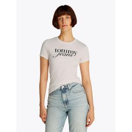 Tommy Jeans Damen T-Shirt mit Logodruck auf der Brust wei&szlig; XL (42)