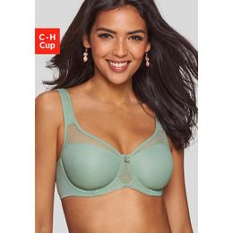 Nuance by Lascana Minimizer-BH mit B&uuml;gel und transparenten Netzeins&auml;tzen &ndash; ideal f&uuml;r gro&szlig;e Gr&ouml;&szlig;en gr&uuml;n 75, Cup H Minimizer-BH
