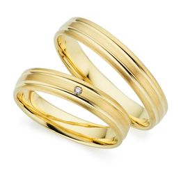 Phoenix Ph&ouml;nix Unisex Trauring &raquo;Schmuck Partnerring Ehering Verlobungsring Freundschaftsring&laquo; Made in Germany - wahlweise mit oder ohne Brillant gold 54, 0,01