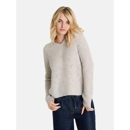 LIEBLINGSST&Uuml;CK Lieblingsst&uuml;ck Damen Strickpullover &raquo;S&ouml;lveL&laquo; mit dezentem Lochmuster, V-Neck beige 38