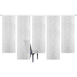 Home Wohnideen Schiebegardine &raquo;JENNA&laquo; Klettband 5 Stk. tlg. Schiebevorhang Jacquard Set wei&szlig; Polyester 245cm, Klettband, 57cm