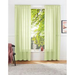 LeGer Home by Lena Gercke Vorhang &raquo;Lanea&laquo; Stangendurchzug 1 Stk. tlg. Leinenoptik, 1 Schal, verschiedene Gr&ouml;&szlig;en gr&uuml;n Baumwolle, Polyester 145cm, 