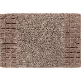Grund Badematte &raquo;Chess&laquo; H&ouml;he 14 mm rutschhemmend beschichtet fu&szlig;bodenheizungsgeeignet besonders saugf&auml;hig, 100% Baumwolle grau Baumwolle rechteckig (70cm x 