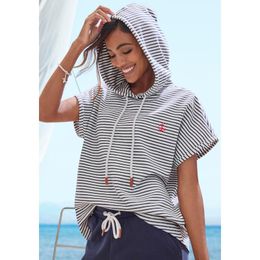 H.I.S. H.I.S Damen Sweatshirt, gestreift und mit Kapuze, Loungewear blau 44/46