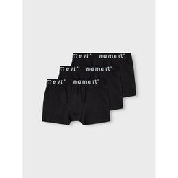 name it Kinder Trunk &raquo;NKMBOXER 3P&laquo; Packung, 3 Stk. eng, Jersey, Logoschriftzug, angesetztes B&uuml;ndchen schwarz 110, 3 Stk.
