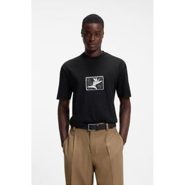 Hugo Herren Hugo T-Shirt &raquo;Darise&laquo; Reine Baumwolle, Relaxed Fit, Hugo-Print L
