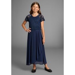 Kidsworld M&auml;dchen Kidsworld Jerseykleid &raquo;Festliches Kleid mit Spitze&laquo; Elegantes Kleid mit Spitze und Chiffon 128/134, N-Gr