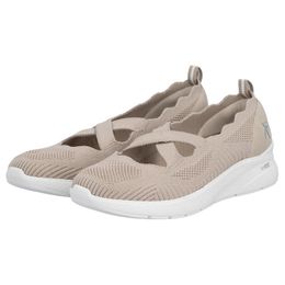Rieker Damen Riemchenballerina Schlupfschuh, Slipper in veganer Verarbeitung beige 37