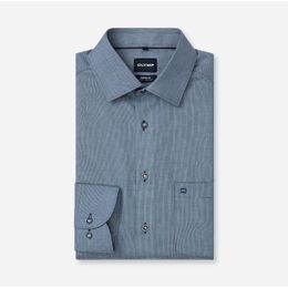 OLYMP Herren OLYMP Langarmhemd &raquo;Luxor&laquo; Businesshemd, New-Kentkragen, Modern Fit blau 44, N-Gr