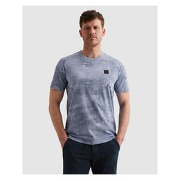 PME-Legend Pme Legend Herren PME LEGEND T-Shirt &raquo;Short sleeve r-neck single jersey aop&laquo; mit Logo Stickerei blau L