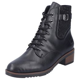 Rieker Damen Schn&uuml;rstiefelette , Schn&uuml;rboots, Trachtenstiefelette, Blockabsatz, Innenrei&szlig;verschluss schwarz 37