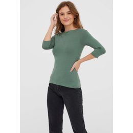 V&eacute;ro Moda Vero Moda Damen 3/4-Arm-Shirt &raquo;VMPANDA MODAL 3/4 TOP JRS NOOS&laquo; Baumwollmischung, regular fit gr&uuml;n L
