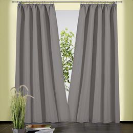 Weckbrodt-Gardinen Vorhang &raquo;Sento&laquo; Kr&auml;uselband 1 Stk. tlg. Baumwolle, blickdicht, matte Struktur, unifarben, Gardine, Store grau Baumwolle, Polyester 150cm, Kr&auml;uselband,