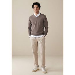 Fynch-Hatton Herren Fynch-Hatton Strickpullover &raquo;Fynch-Hatton Pullover mit V-Kragen&laquo; aus Baumwolle, mit V-Ausschnitt, bequeme Passform braun M (50)