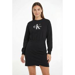 Calvin Klein Jeans Damen Sweatkleid Ohne Tasche Regular fit mit Rundhalsausschnitt schwarz XS (36), N-Gr