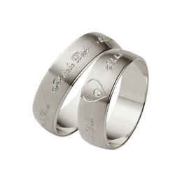 Firetti Unisex Trauring &raquo;Schmuck Geschenk Hochzeit Ehering Trauring "Ich liebe Dich"&laquo; Made in Germany, wahlweise mit oder ohne Brillant silber 22, 