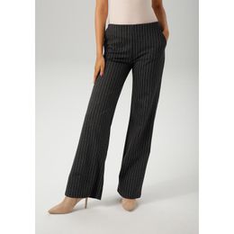 Aniston Casual Damen Aniston CASUAL Schlupfhose im edlen Nadelstreifen-Dessin grau 46, N-Gr