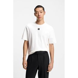 Hugo Herren Hugo T-Shirt &raquo;Dalile Metal Logo&laquo; Regular Fit, Premium Interlock Cotton wei&szlig; M