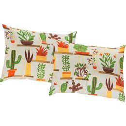 WIRTH Dekokissen &raquo;Oakham&laquo; Kissenh&uuml;lle ohne F&uuml;llung, 2 St&uuml;ck orange Polyester B/L: 40cm x 40cm, 2 Stk.
