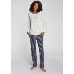 Vivance Dreams By Lascana Damen Vivance Dreams by Lascana Pyjama 2 mit sch&ouml;nem Frontprint wei&szlig; 32/34