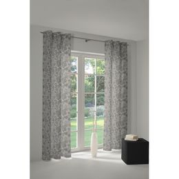 Adam Vorhang &raquo;Flower Cuv&eacute;e&laquo; &Ouml;sen 1 Stk. tlg. aus 100% Bio-Baumwolle schwarz Jacquard, Baumwolle (Bio-Baumwolle) 145cm, &Ouml;sen, 145cm