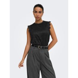Only Damen Only Spitzentop &raquo;ONLSINE S/L LACE TOP CS JRS&laquo; Materialmix, regular fit, Rundhals XL