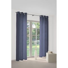 WIRTH Vorhang &raquo;Sepino&laquo; &Ouml;sen 1 Stk. tlg. blau Jacquard, Obermaterial: 75% Polyester, 25% Baumwolle 255cm, &Ouml;sen, 132cm