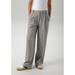 Aniston Casual Damen Aniston CASUAL Anzughose mit Bundfalten grau 40, N-Gr