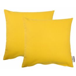 Tom Tailor HOME Dekokissen &raquo;Dove&laquo; unifarben, Kissenh&uuml;llen ohne F&uuml;llung, 2er Pack gelb Baumwolle B/L: 38cm x 38cm, 2 Stk.