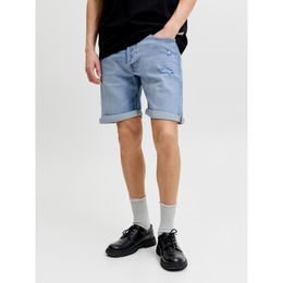 Jack & Jones Jack & Jones Herren Shorts &raquo;JJIORIGINAL mit stylischem Aufschlag und Knopfleiste&laquo; Baumwollmischung, regular fit blau M, N-Gr