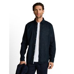 Tom Tailor Herren Tom Tailor Langarmhemd mit Leinen blau XXL, N-Gr
