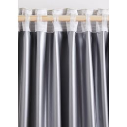 bonprix Thermo-Verdunkelungsvorhang mit samtiger Oberfl&auml;che (1er Pack), beige, Gr.245x135 cm, Thermo-Vorhang mit beschichteter silberner R&uuml;ckseite und samtiger Vorderseite