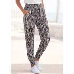 Vivance Damen Jerseyhose &raquo;aus luftig-leichtem Stoff&laquo; und Animalprint, elastischer Bund, leichte Sommerhose schwarz-wei&szlig; 38, N-Gr