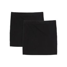 bonprix Damen bonprix Jerseyrock Packung, 2 Stk. aus Baumwolle und Elasthan, figurbetonte Passform, unifarben schwarz 40/42 (M)