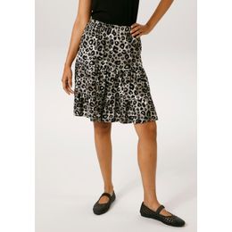Aniston Casual Damen Aniston CASUAL Minirock mit extravagantem Animal-Print- jedes Teil ein Unikat 36