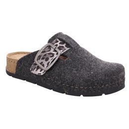 Rohde Damen Pantoffel &raquo;SOAVE&laquo; Hausschuh, Filz Clog, Homeslipper mit Plateausohle grau 37